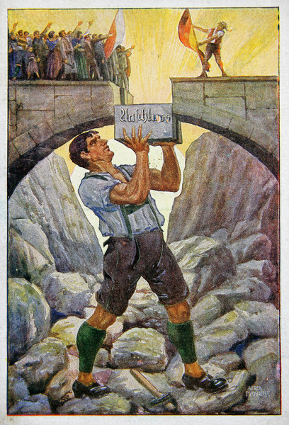 “Anschluss”, propaganda postcard for the unification of Austria with ... “Anschluss”, propaganda postcard for the unification of Austria with ...